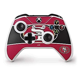 Skinit Decal Gaming Skin Compatible with Xbox One S Controller - Officially Licensed NFL San Francisco 49ers Zone Block Design