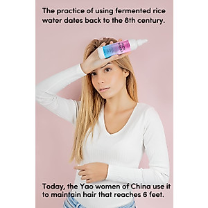 Fermented Rice Water Hair Mist for Hair Growth (8 oz) with Biotin and Lavender for Thicker and Fuller Looking Hair, Conditioning, Moisturizing, pH Balanced