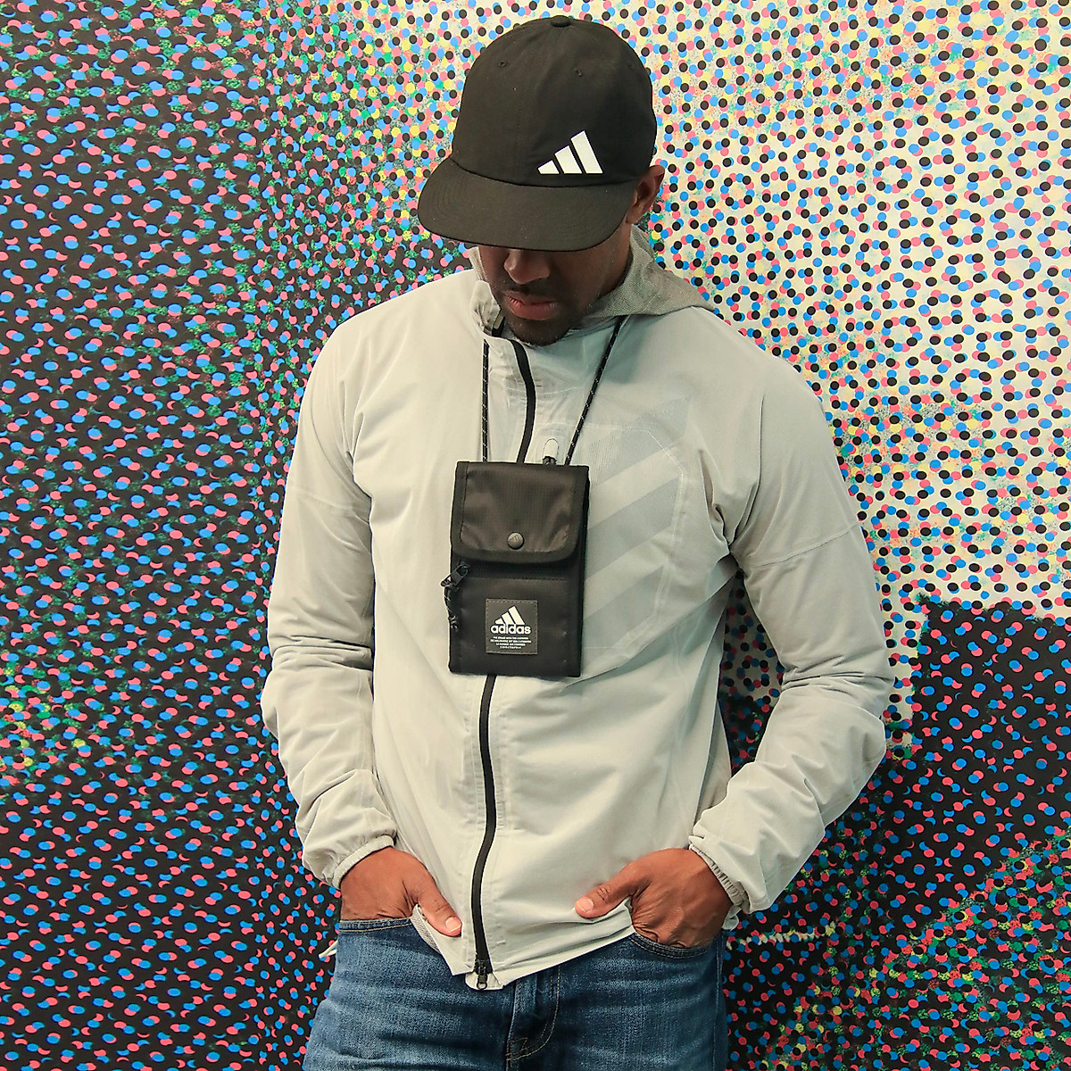 adidas Neck Pouch Crossbody Travel and Festival Wallet, Black