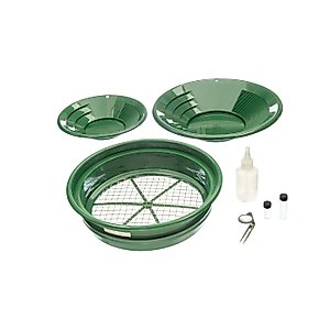 SE Gold Panning Kit - Complete Prospecting Set with Pans, Sieves, and More - Ideal for Beginners, Enthusiasts, Hobbists (GP5-KIT107)