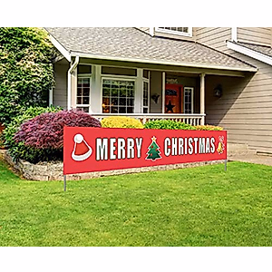 Merry Christmas Banner | Large Xmas Sign | Huge Xmas House Home Outdoor Party Decoration
