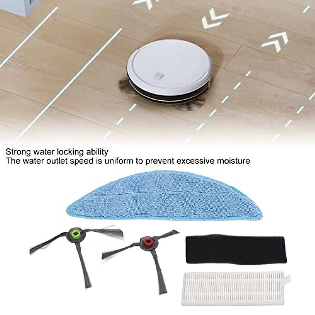 Robot Cleaner Rag Filter Set Main Brush Side Brushes Cleaning Cloth Mop Cloth Rags for Yeedi K600 K700 K680