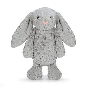 Jellycat If I were a Rabbit Board Book and Bashful Grey Bunny Stuffed Animal, Medium 12 inches