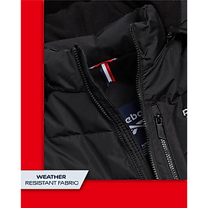 Reebok Boys' Winter Jacket - Heavyweight Quilted Puffer Parka Coat - Insulated Ski Jacket for Boys (8-20), Size 10/12, Black