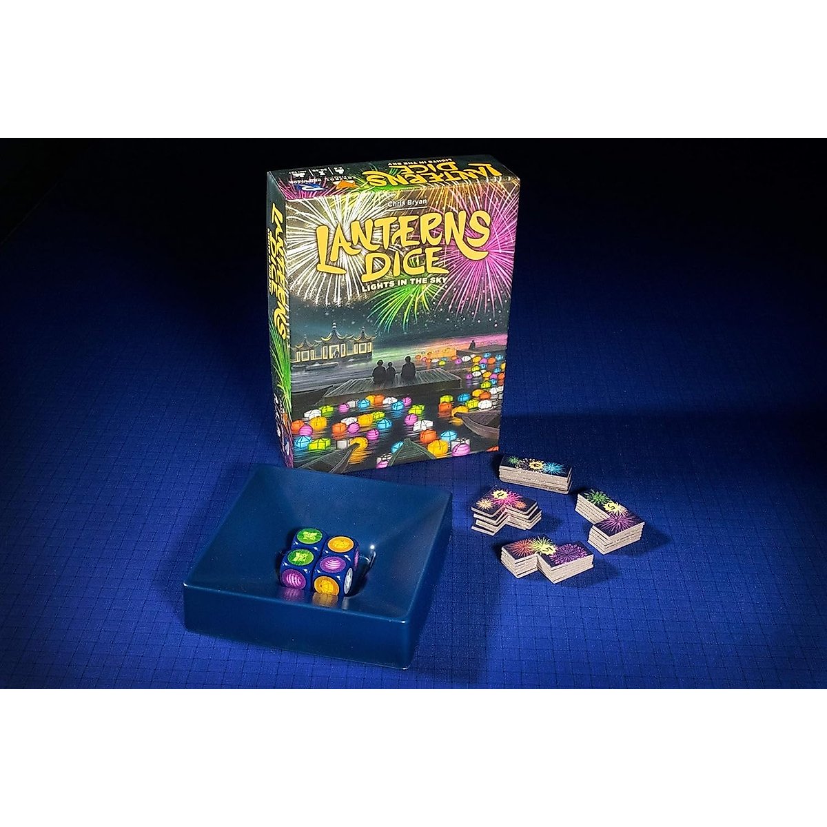 Lanterns Dice - Lights in The Sky, Card Dice Board Game 2-4 Players, 30-45 Min, Ages 10 and Up, Decorate The Palace Lake with Floating Lanterns to Impress The Emperor, Score Points for Best Festival