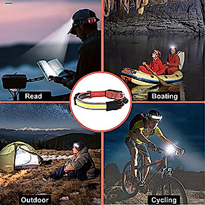 Rechargeable Headlamp 2 Pack, 230° Illumination Wide Beam Headlamp, 1000 Lumen, 3 Modes, Super Bright LED Headlamp, Lightweight Head Lamp for Hiking, Running, Fishing, Camping