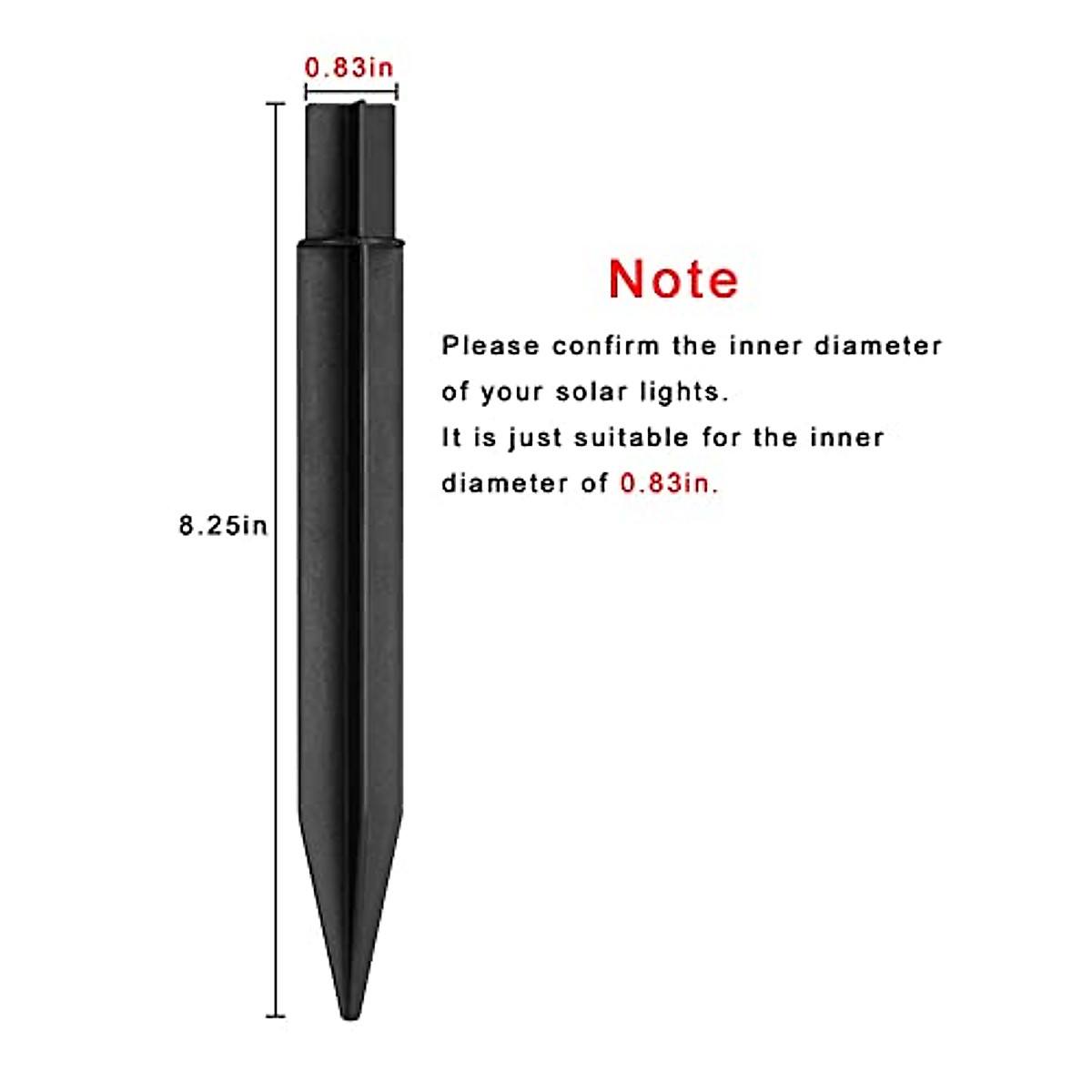 EVOSUMMER 8 PCS X 8.25" Plastic Ground Spikes,Solar Torch Lights Replacement ABS Plastic Ground Spikes Stake for Christmas Pathway Markers (8 PCS Plastic Spikes)