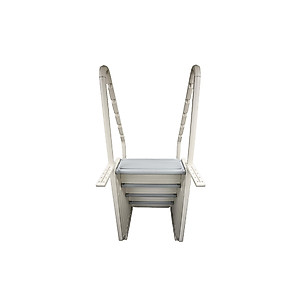 Confer Plastics Step-1X: Sturdy Above Ground Entry System with Dual Handrails and Slip-Resistant Steps, Easy Installation, Supports up to 400 lbs - Proudly Made in USA. Warm Grey with Grey Treads