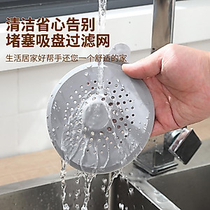 Hair Catcher, Silicone Shower Drain Durable Hair Stopper with Suction Cup for Kitchen Bathroom 6Pack Circle (6)