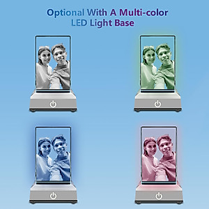 Personalized 3D Crystal Photo, Picture Cube Idea Gift With Your Own Photo, Customized Birthday, Wedding Memorial, Mother's Day, Couples Gift for Women, Wife, Her, Husband, Men - Small Portrait