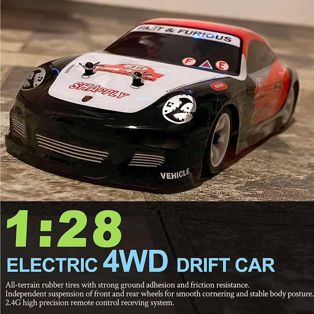 TesPower Drift RC Car,1/28 Scale Wltoys K969 2.4GHz 4WD 30KM/H High Speed RC Drift Car RC Sport Racing Car with 2 Battery for Adults Boys Gifts (RTR)