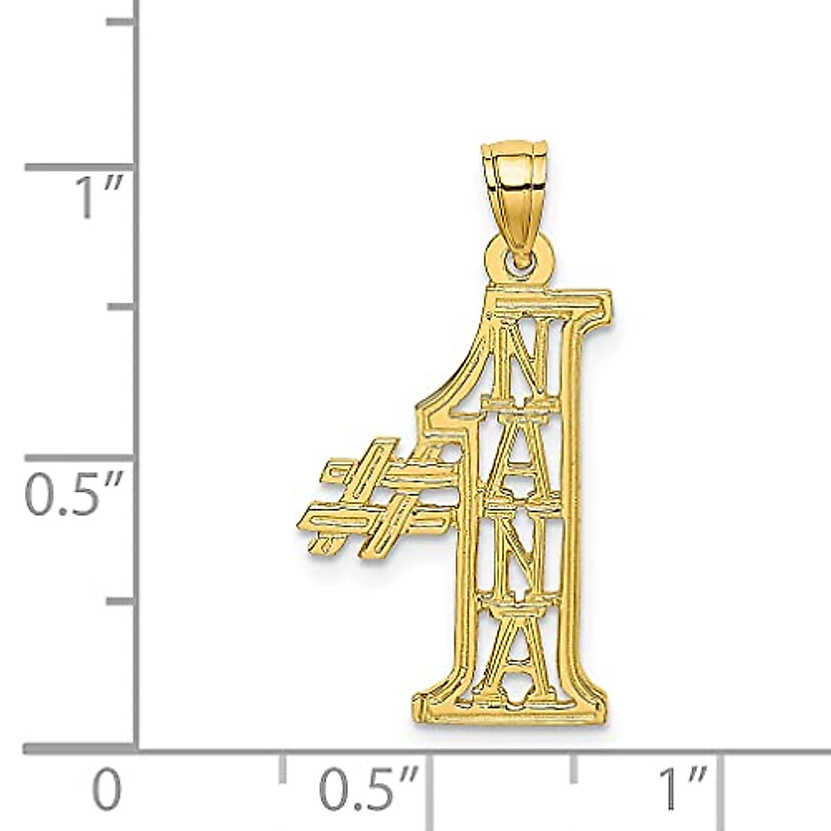 IceCarats 14K Yellow Gold Best Grandma Necklace Nana Charm Grandmother Pendant Only