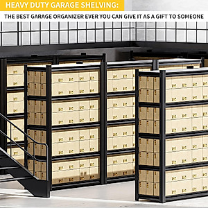 Hzdbhd Garage Shelving,Thickened 72" Garage Storage Shelves Heavy Duty Shelving Units and Storage,Adjustable 5 Tier Metal Shelving Storage for Garage Rack Shelf and Industrial Shelving for Basement