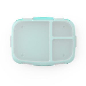 Bentgo Fresh Tray (Aqua) with Transparent Cover - Reusable, BPA-Free, 4-Compartment Meal Prep Container with Built-In Portion Control for Healthy At-Home Meals and On-the-Go Lunches