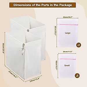 GREENSTELL Laundry Hamper with Lid, 90L Clothes Hamper with 2 Removable Liner Bags & 2 Mesh Laundry Bags, Handwoven Synthetic Rattan Laundry Basket for Clothes, Toys in Bathroom, Bedroom Brown