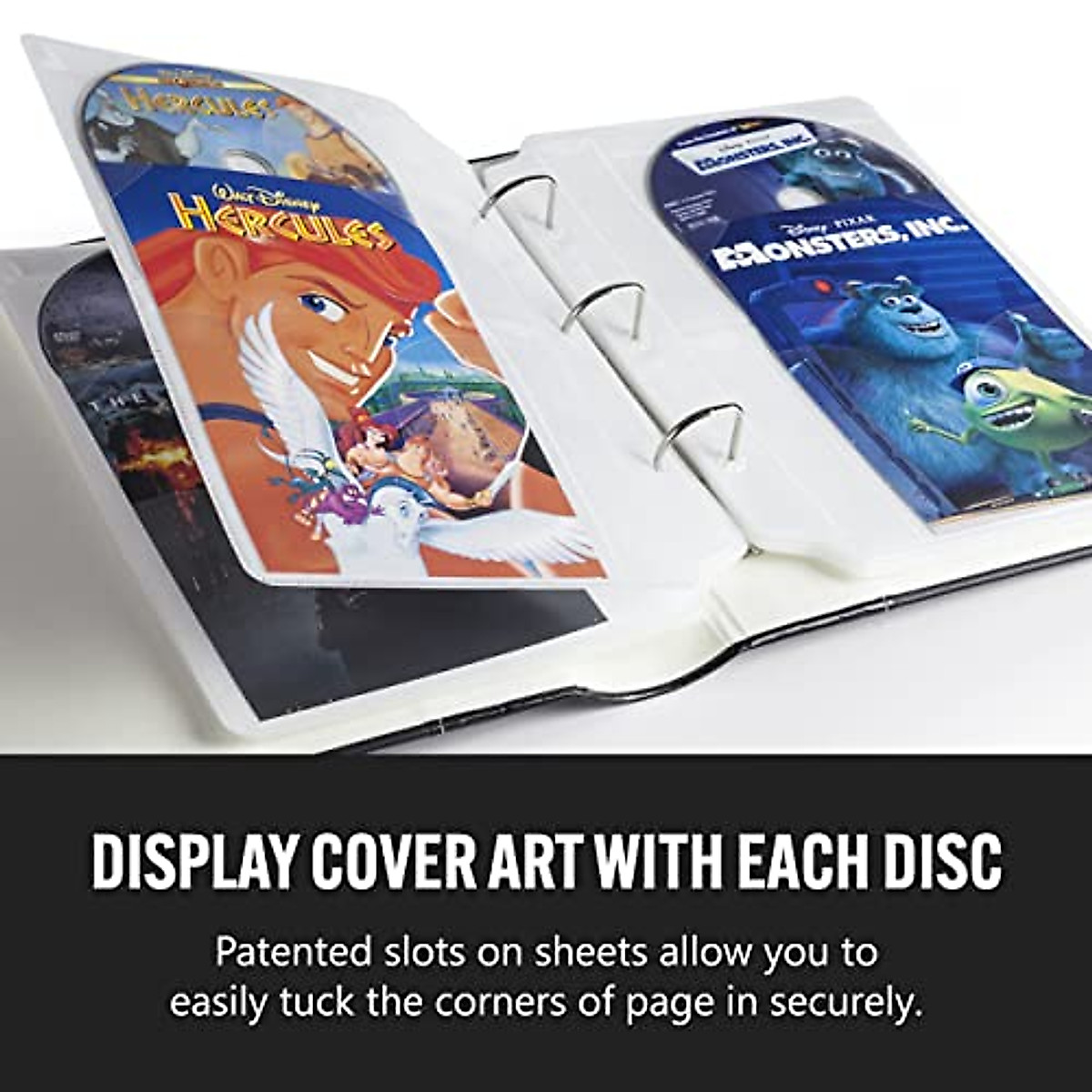 Bellagio-Italia Insert Sheets for CD/DVD Storage Binder - Holds DVDs, CDs, Blu-Rays & Video Games - Acid-Free Binder Organizer Sheets - 1 Pack (8 Sheets)