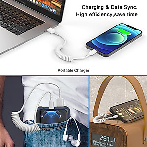 Coiled Lightning Charging Cable 3FT,2 Pack [Apple MFi Certified] iPhone Charger Cord Super Fast Data Syncing Cord for iPhone 14/13/Pro/Mini/12/11/Xs/Xr/X/8/7/6 Connect CarPlay Wall Charger Block