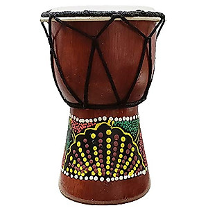 Novelty Decorative Djembe 6" high x4" top (Abstract, 6 Inch)