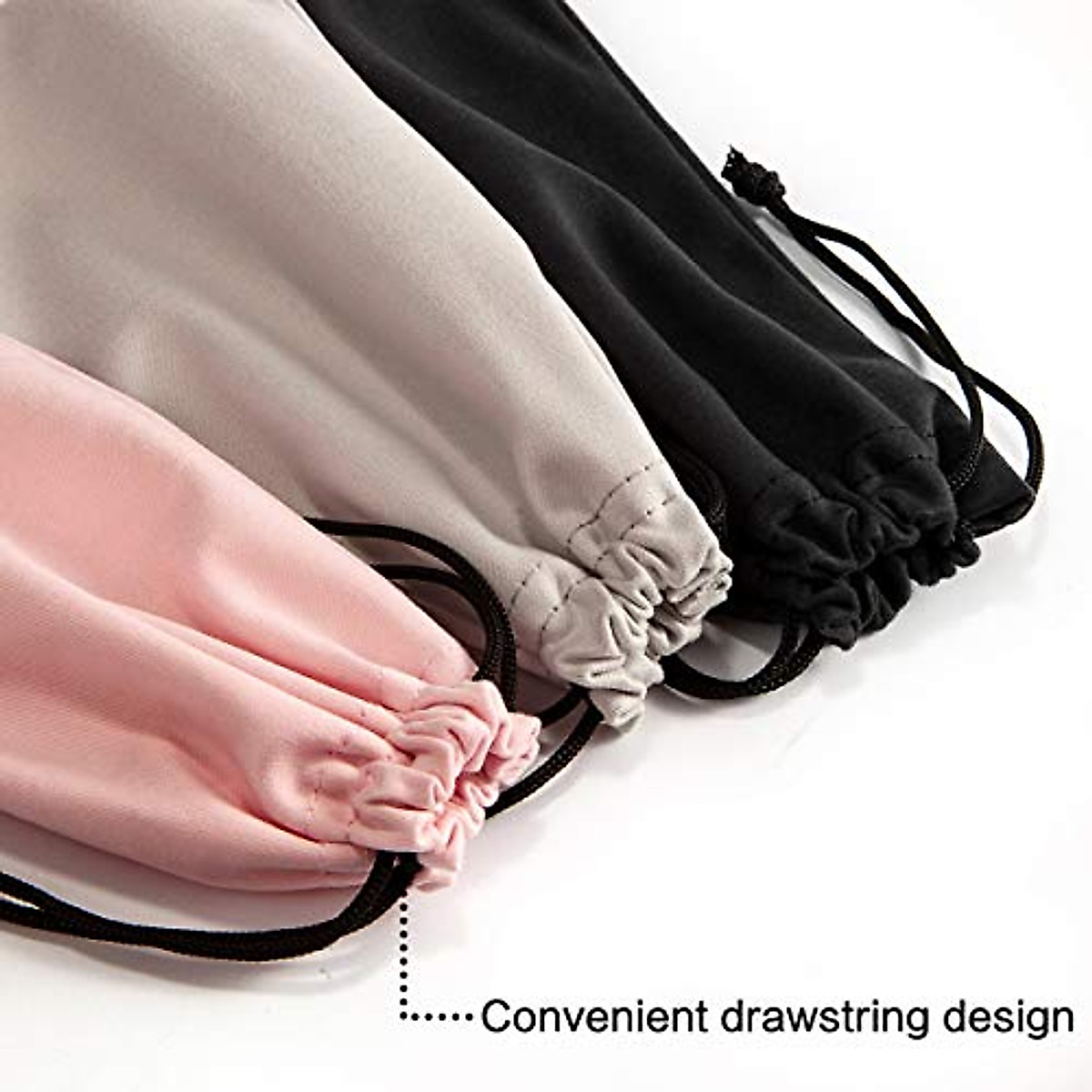 Drawstring Soft Glasses Pouch Linen- Fabric 3 Pack Storage Phone Pouch Microfiber Sunglasses Case Storage Eyeglasses Pouch Cleaning Cloth Pink Sunglass Sleeve