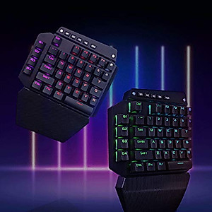 GRABLOOM LED Backlight Outemu Switch for Key Macro Defines Keyboard Replacement One-Hand Mechanical Keyboard 44 for Key Havit Gaming Tastatur Und Maus Set