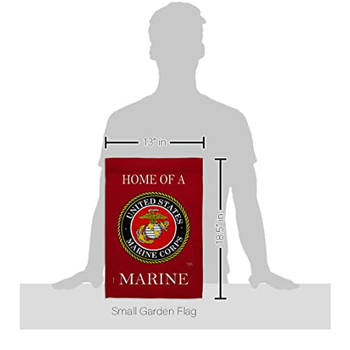 Home of Marine Corps Garden Flag Wall Decor Armed Forces USMC Semper Fi Tapestry Official United State American Military Memorabilia Banner Remembrance Retire Outdoor Yard Memorial Veteran Gifts Made In USA