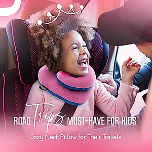 BCOZZY Travel Neck Pillow, Supports The Neck, Head & Chin, Stops The Head from Falling Forward, for car seat & Plane, Small Cat Bag, Pink