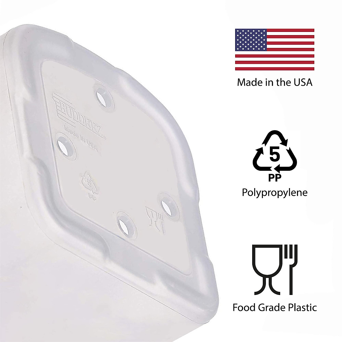 Buddeez Bread Buddy Bread Box Loaf Plastic Storage Container Holder for Kitchen Countertop - Breadbox Containers, Set of 2