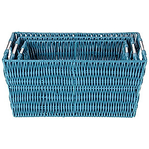 Whitmor Rattique Storage Baskets - Berry Blue - (3 Piece Set)