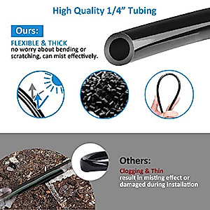 REDTRON 32.8FT Mist Cooling System, Patio Misting System with 10 Misting Nozzles, Outdoor Misting Kit for Patio Garden Greenhouse Trampoline for Waterpark