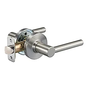 Amazon Basics Contemporary Madison Door Lever, Passage, Satin Nickel