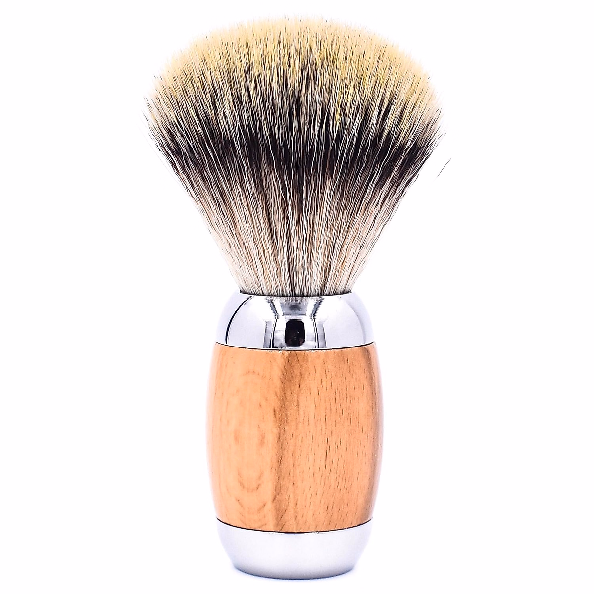 Taconic Shave's Synthetic Silvertip Luxury Shaving Brush – Deluxe Beechwood and Chrome Handle - Shaving Stand Included