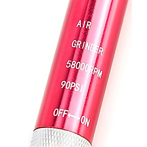 QWORK Air Micro Grinder, 1/8" Mini Pencil Polishing Cutting Tool Pneumatic Pencil Die Grinder, 65000 RPM Free Speed