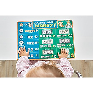 UNCLE WU Learning About Money Placemats - Early Childhood Education Materials Preschool -16 x 12 inch Waterproof Poster