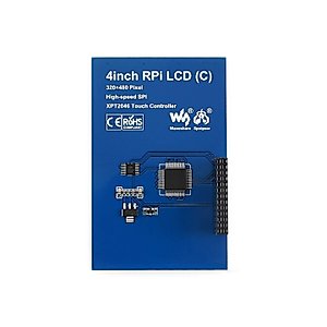 waveshare 4inch Resistive Touch Display Compatible with Raspberry Pi 4B/3B+/3B/2B/B+/A+/Zero/Zero W/WH/Zero 2W Series Boards 480×320 Resolution 125MHz High-Speed SPI