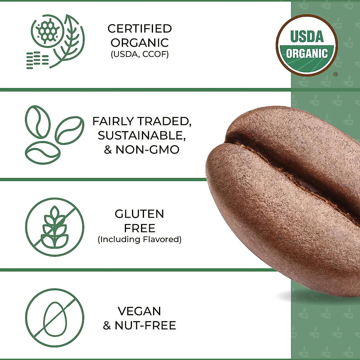 The Bean Organic Coffee Company Vanilla Bean, Medium Roast, Whole Bean Coffee, 16-Ounce Bag