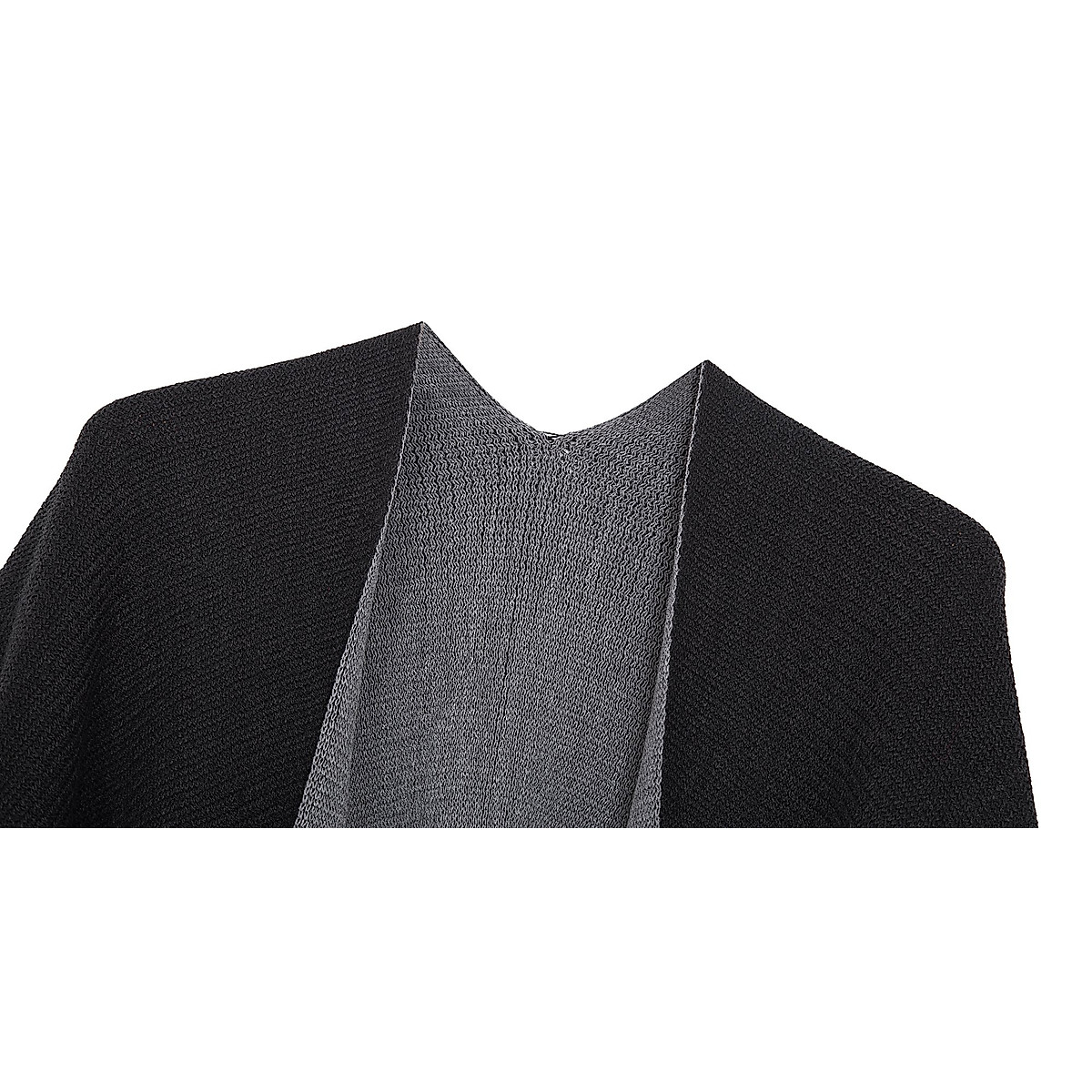 Urban CoCo Women's Vintage Poncho Cape Tassel Shawl Wrap Cardigan Coat (Black)