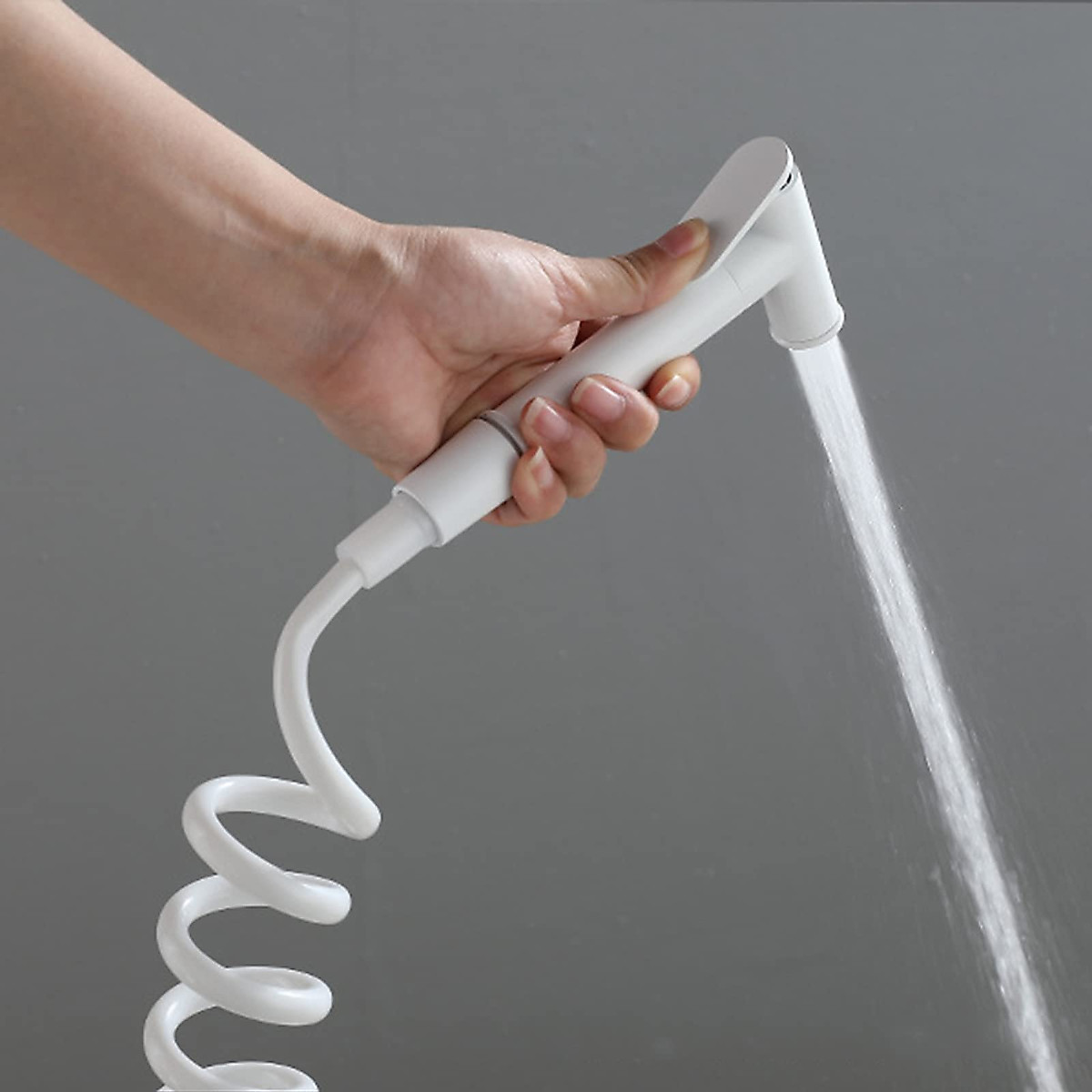 TVBNHU Handheld White Bidet Sprayer, Brass Bidet Attachment Set for Toilet, Wall Mounted Mixer Bidet Faucet with Hot and Cold Water, Single Handle ​Cloth Diaper Sprayer