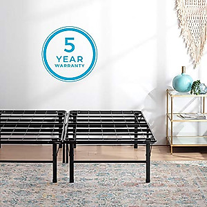Linenspa 14 Inch Folding Metal Platform Bed Frame - 13 Inches of Clearance - Tons of Under Bed Storage - Heavy Duty Construction - 5 Minute Assembly - King