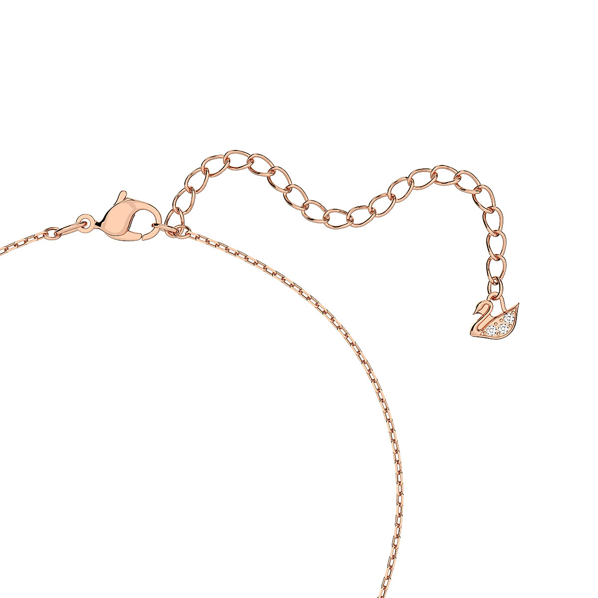 Swarovski Women's Una Necklace and Pierced Stud Earring Jewelry Set with Pink and White Crystals in a Rose-Gold Tone Finished Setting