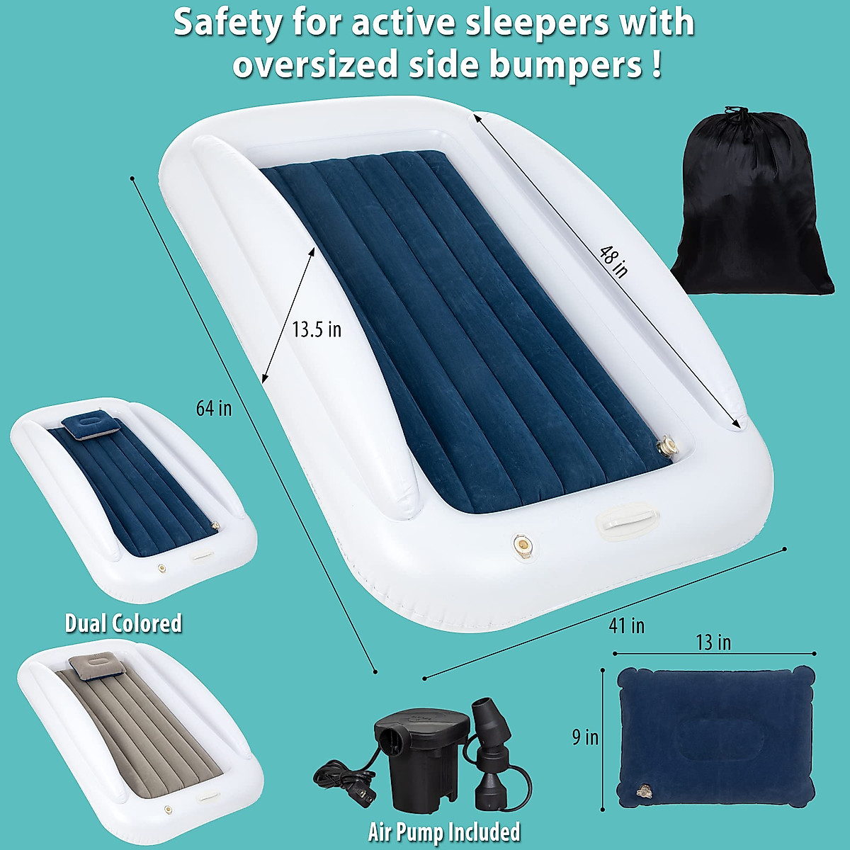 Rozly Large Anti-Deflate Portable Travel Bed for Kids and Toddlers