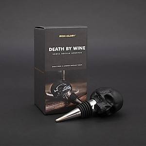 Iron & Glory | Decorative Skull Wine Stopper | Novelty Wine Bottle Stopper | Skull Decor & Goth Accessories | Halloween Wine Stoppers | Gothic Wine Accessories