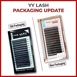 THE LASH SUPPLY YY Hybrid Eyelash Extension Professional Supplies, C/D Curl, 9-15mm Length, 0.07 Thickness, Matte Black Fake Eye Lashes, Soft and Lightweight Lashes Mixed Pack