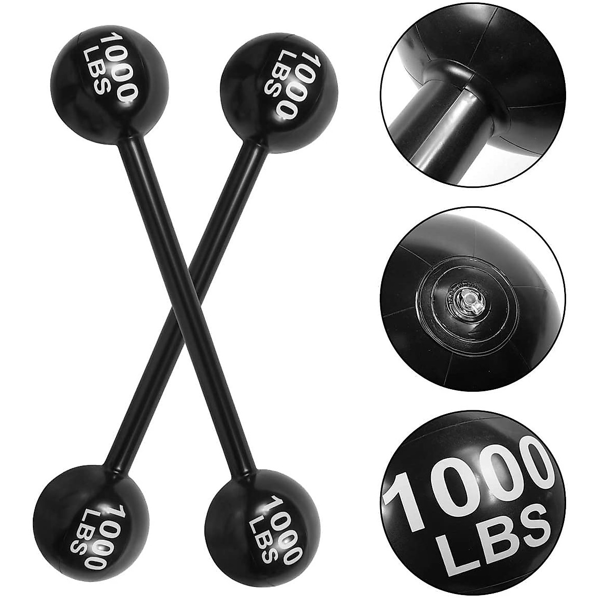 2 PCS Giant Inflatable Dumbbell Barbell - Carnival Circus Birthday/Halloween Party Decorations Supplies Fake Weights Cosplay Props - Blow Up Costume Photo Booth Props Accessory