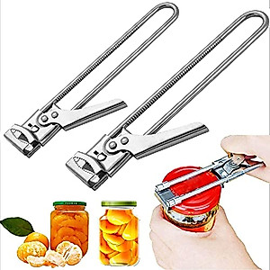 Master Opener Adjustable Jar & Bottle Opener, Manual Jar Bottle Opener Kitchen Accessories,Adjustable Multifunctional Stainless Steel Can Opener Jar Lid Gripper (2pcs)