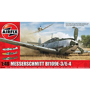 Airfix Quickbuild Messerschmitt Bf109E-4 / E-1 1:48 Military Aviation Plastic Model Kit A05120B, Multicolor
