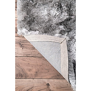 nuLOOM Latonia Modern Silky Shag Area Rug, 4x6, Silver