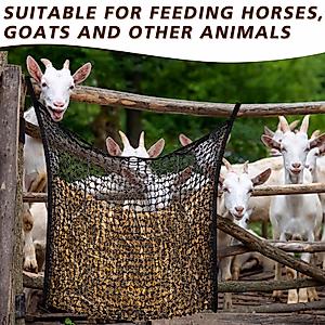 Fabbay 2 Pcs Slow Feed Hay Net Hay Feeder Bags for Horses Goat Stall Trailer Horse Feeding Supplies(63 x 40 Inch,Black)