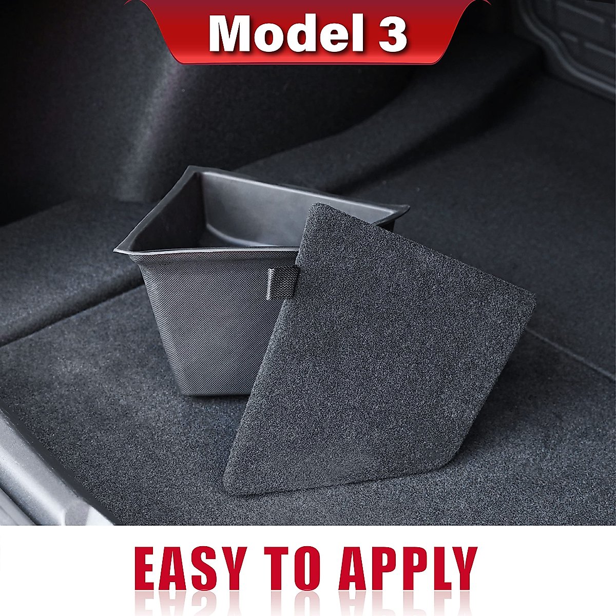 OtriFowd Tesla Model 3 2023 2022 Rear Trunk Side Organizer Storage Box with Lid, Left Side Storage Protector Packets, Waterproof Odorless Side Storage Bins Accessories (DO NOT USE for Highland 2024)