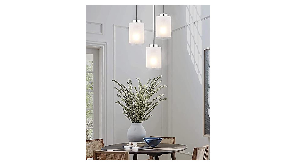 3-Pack White Linen Frosted Glass Lamp Shades | Modern Light Covers