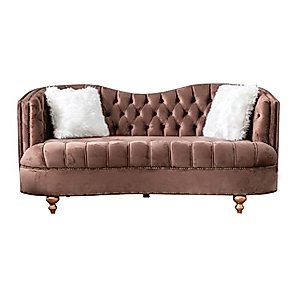 BEYAN Happy Love Seats, Loveseat, Brown